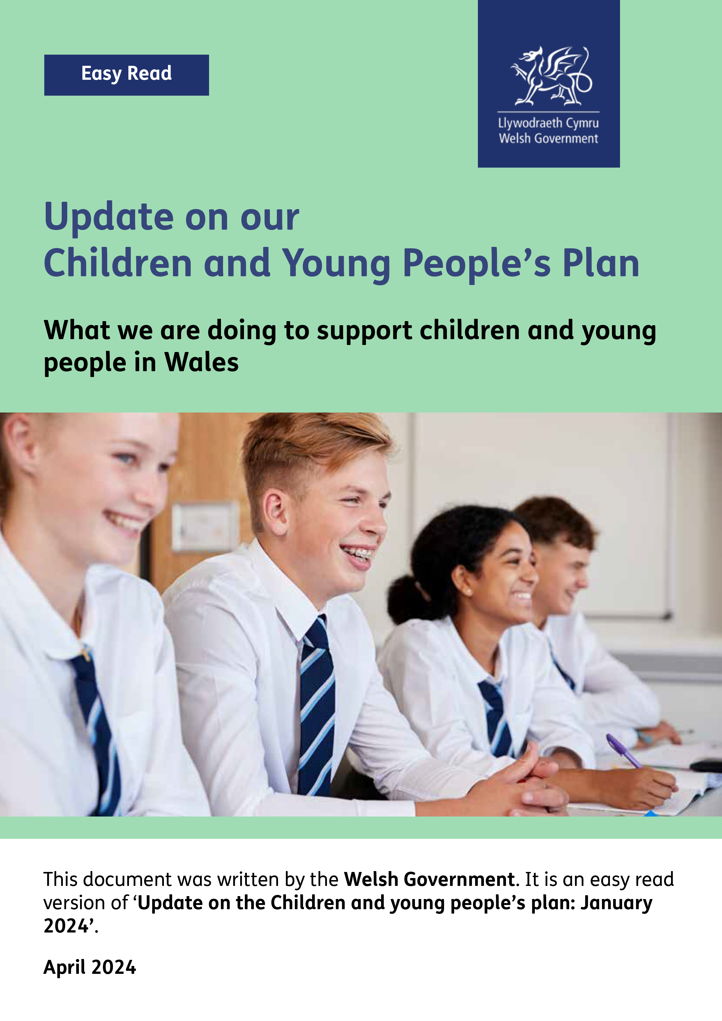 Welsh Government – Easy Read update on Children and Young People’s Plan